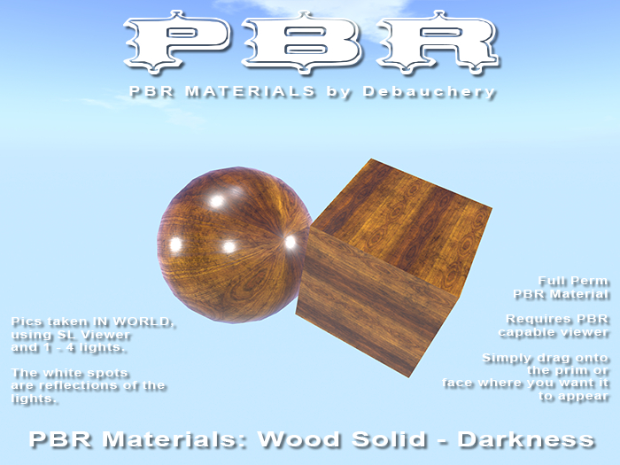 Second Life Marketplace - PBR Materials: Wood Solid - Darkness (Wear Me)